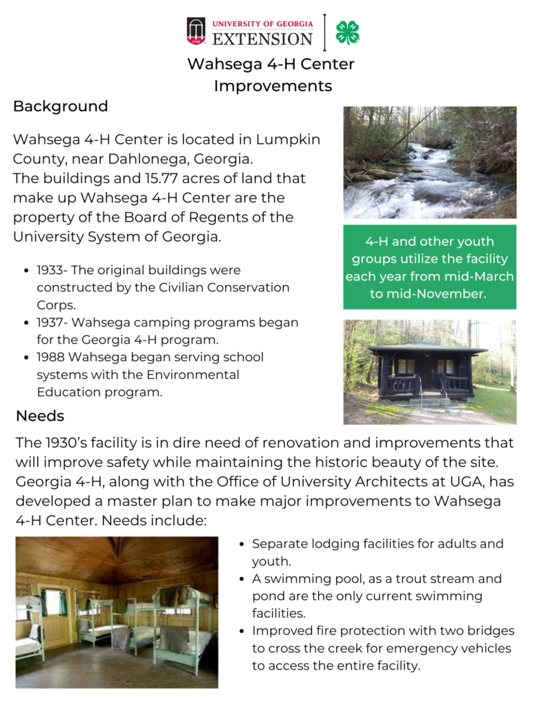 Needs - Georgia 4-H Foundation